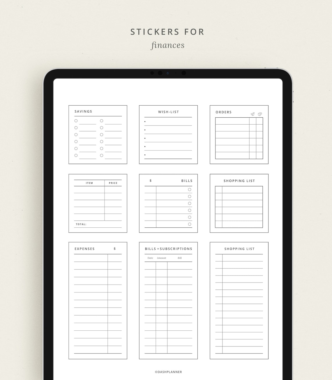 Planning Digital Stickers - Planner Cards for Goodnotes - Minimalist ...