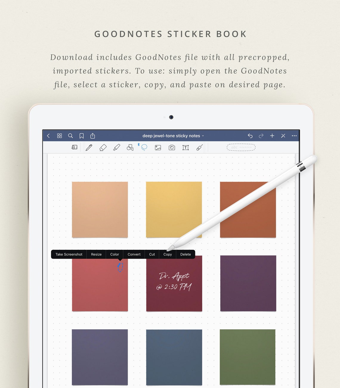 Digital Sticky Notes for Goodnotes Bullet Journal or - Etsy