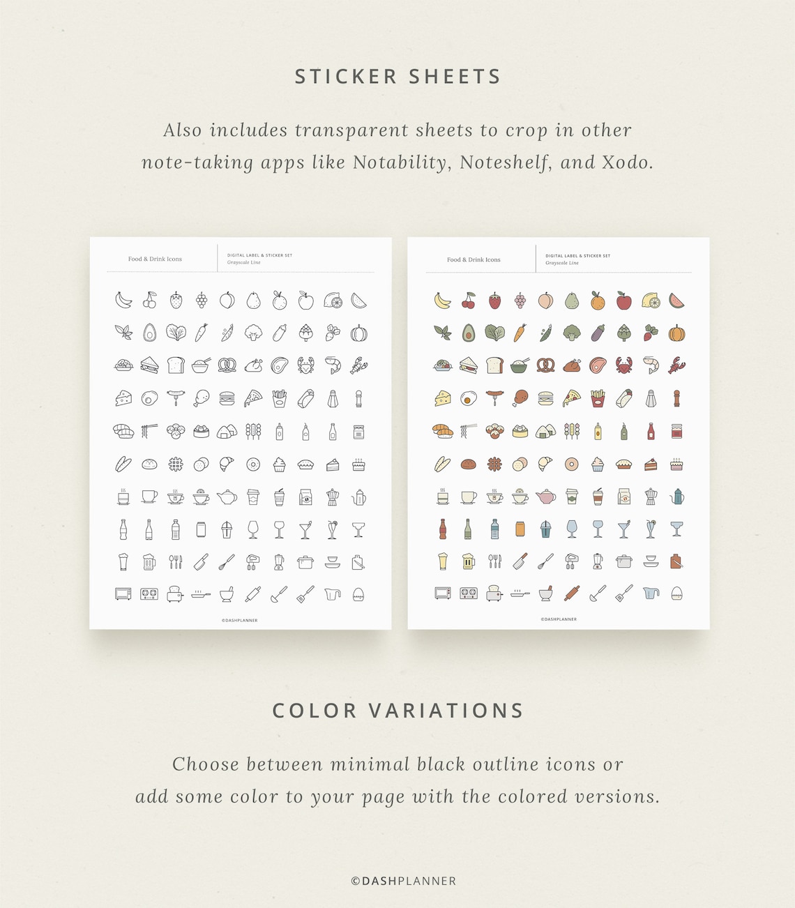 Food & Drink Digital Stickers for Goodnotes Sticker Book - Etsy