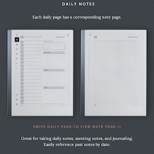 Daily Planner Remarkable Template - Digital Planner for Remarkable 1 2 ...