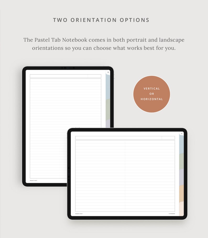 Pastel Digital Notebook Template – 5-tab Hyperlinked Organizer (digital ...
