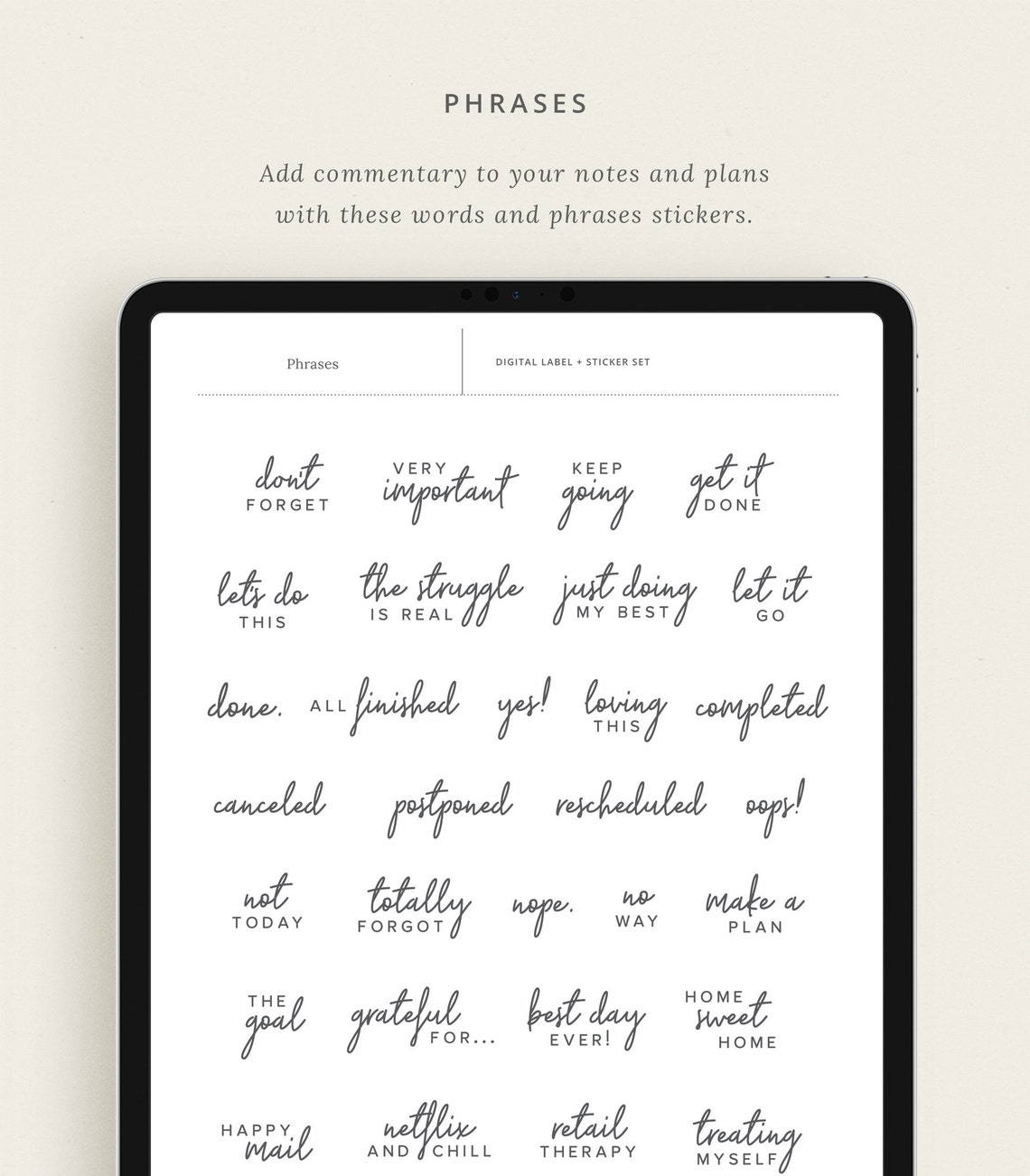 Essential Words & Phrases Digital Stickers Sticker Book for - Etsy