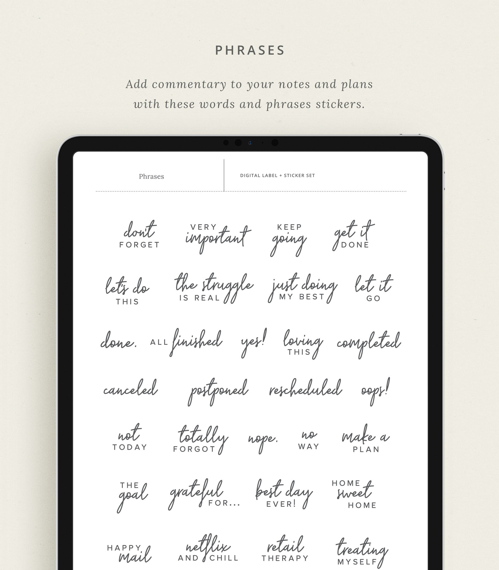Essential Words & Phrases Digital Stickers Sticker Book for - Etsy