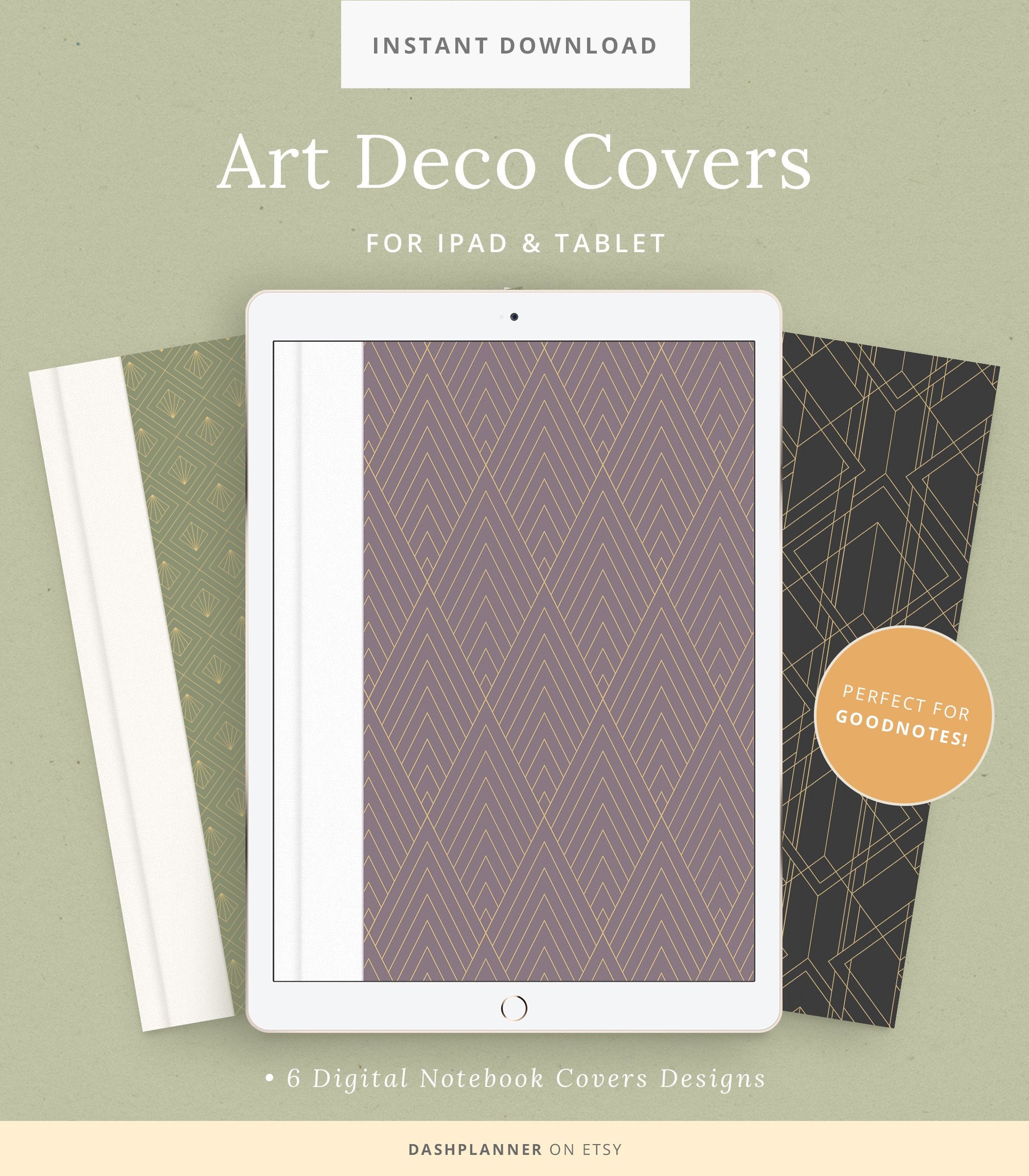 6 Art Deco Digital Notebook Covers for Goodnotes | Etsy