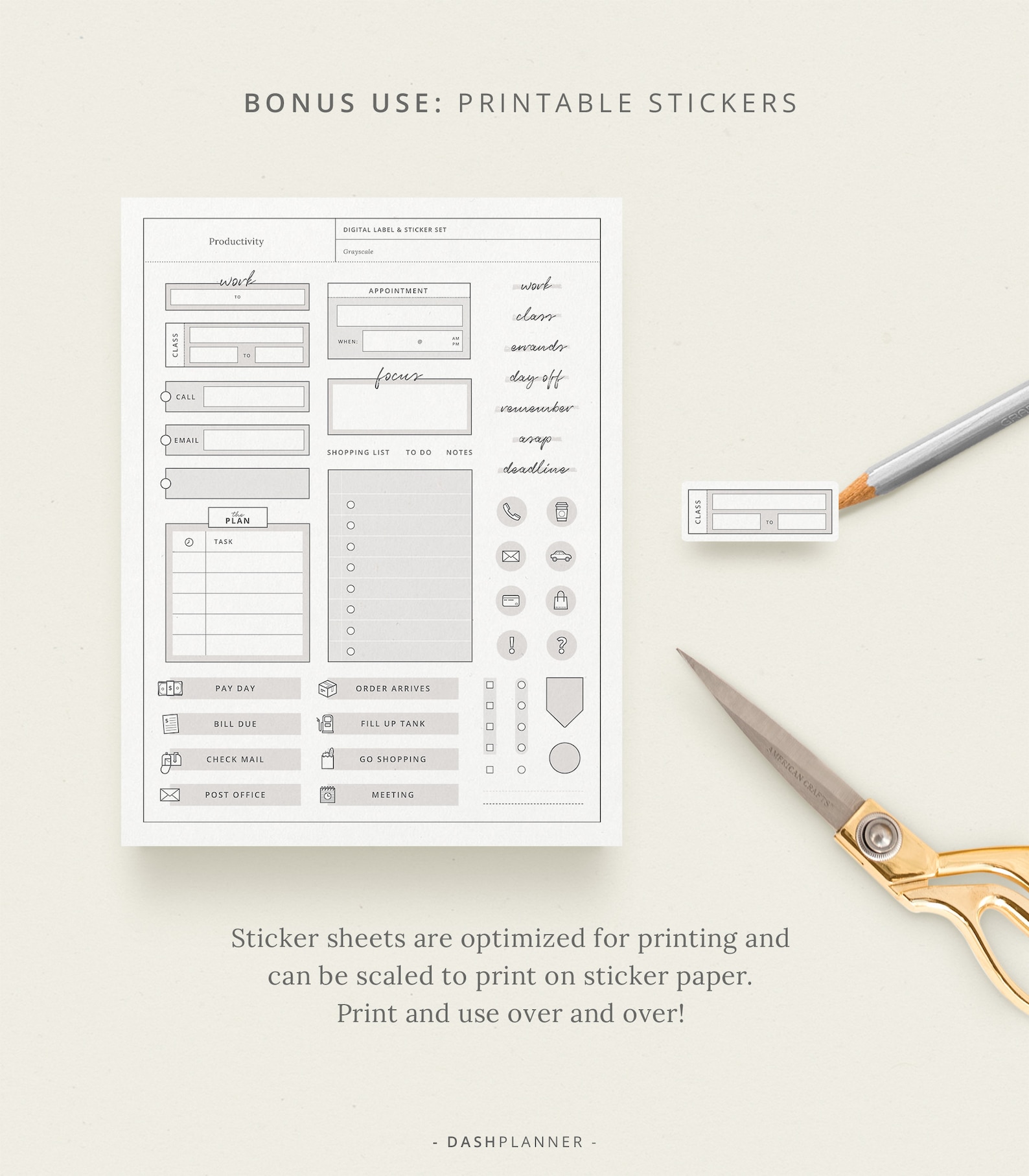 Productivity Digital Stickers for Goodnotes Ipad Planner - Etsy