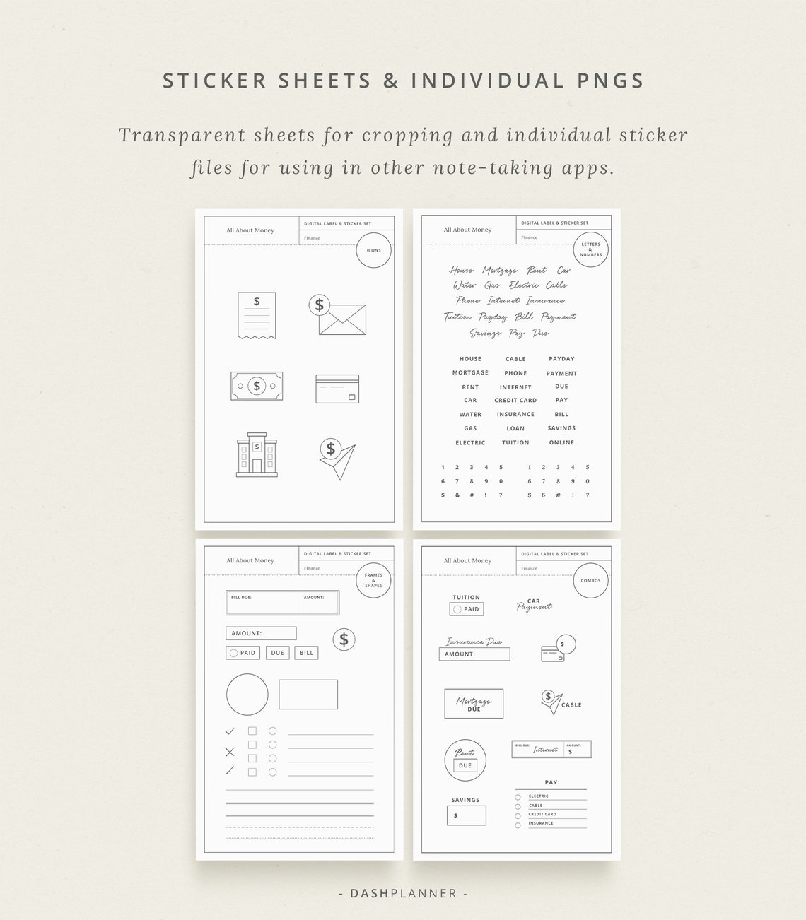 Digital Stickers for Finance Planner Goodnotes Notability | Etsy