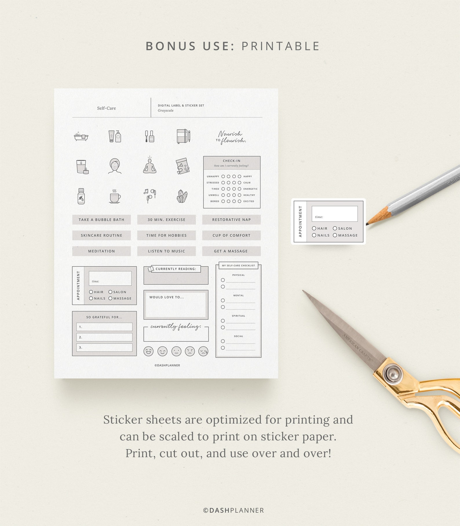 Self Care Digital Stickers for Planner Goodnotes Sticker - Etsy