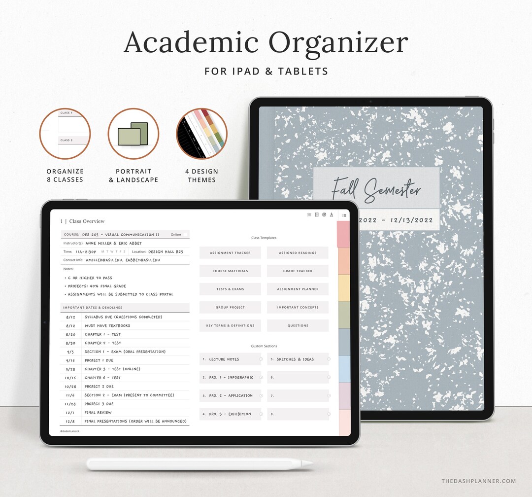 Digital Academic Organizer - Term Planner for Students - Track ...