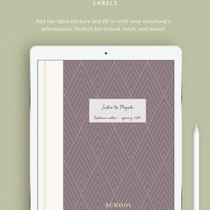 6 Art Deco Digital Notebook Covers for Goodnotes - Customizable Cover ...