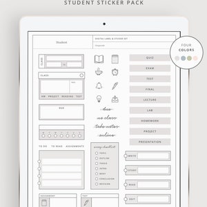 Student Digital Sticker Bundle - Printable Digital Stickers for School ...