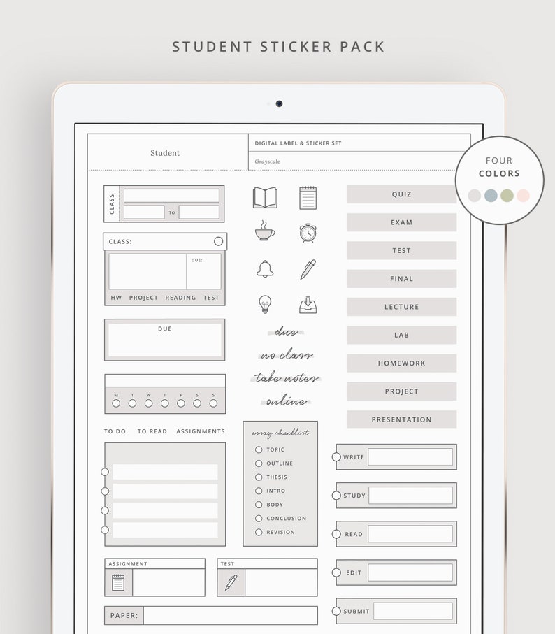 Student Digital Sticker Bundle Printable Digital Stickers | Etsy