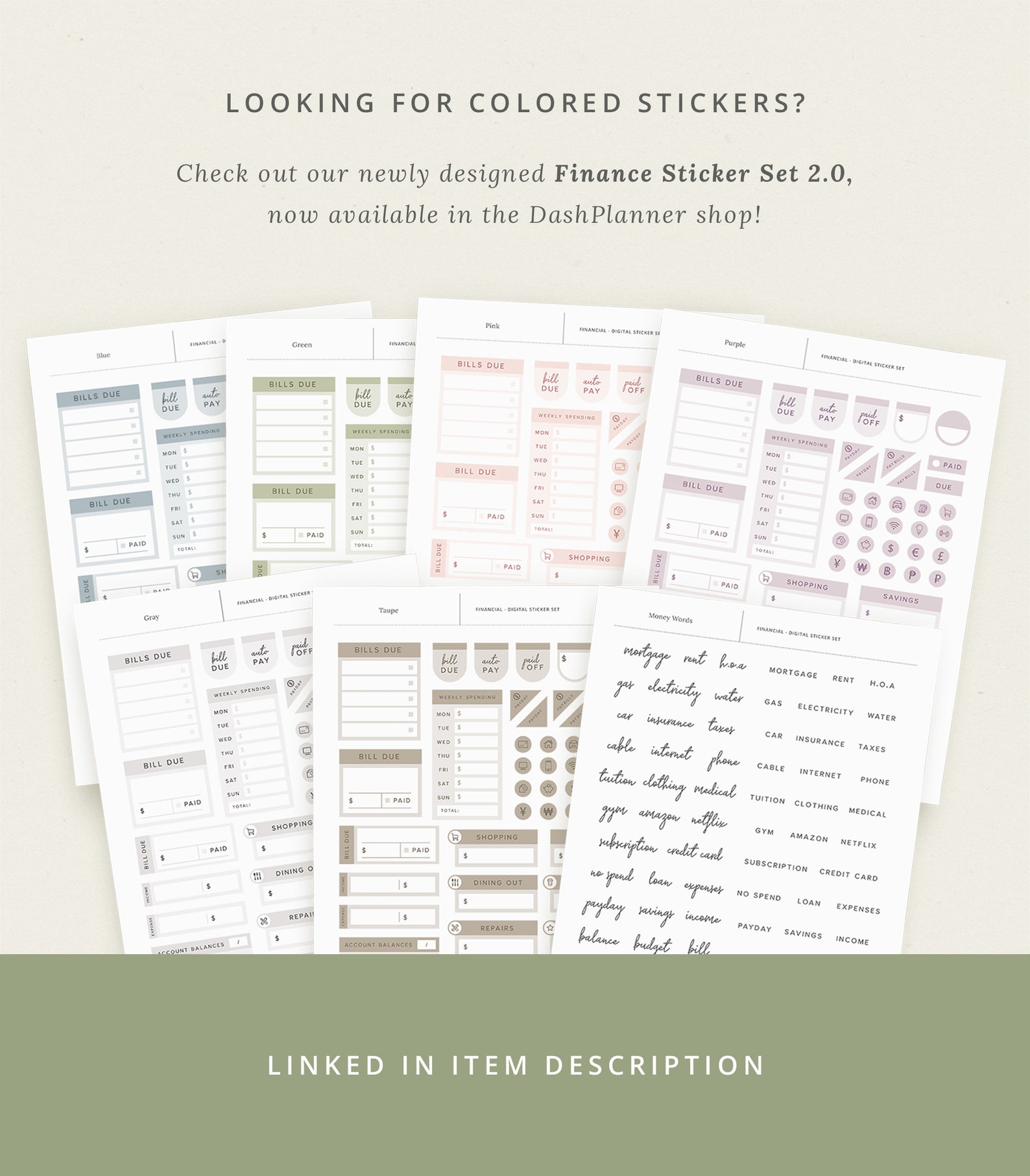 Digital Stickers for Finance Planner Goodnotes Notability | Etsy