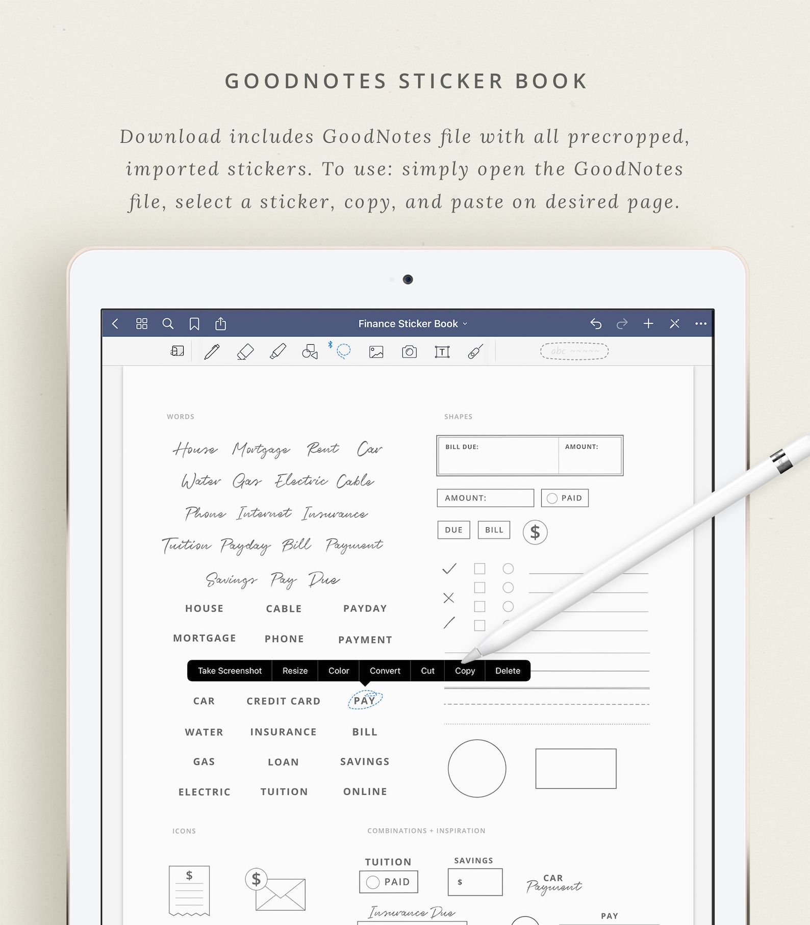 Digital Stickers for Finance Planner - Goodnotes, Notability, Stickers ...
