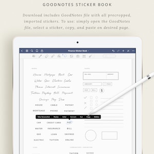 Digital Stickers for Finance Planner - Goodnotes, Notability, Stickers ...