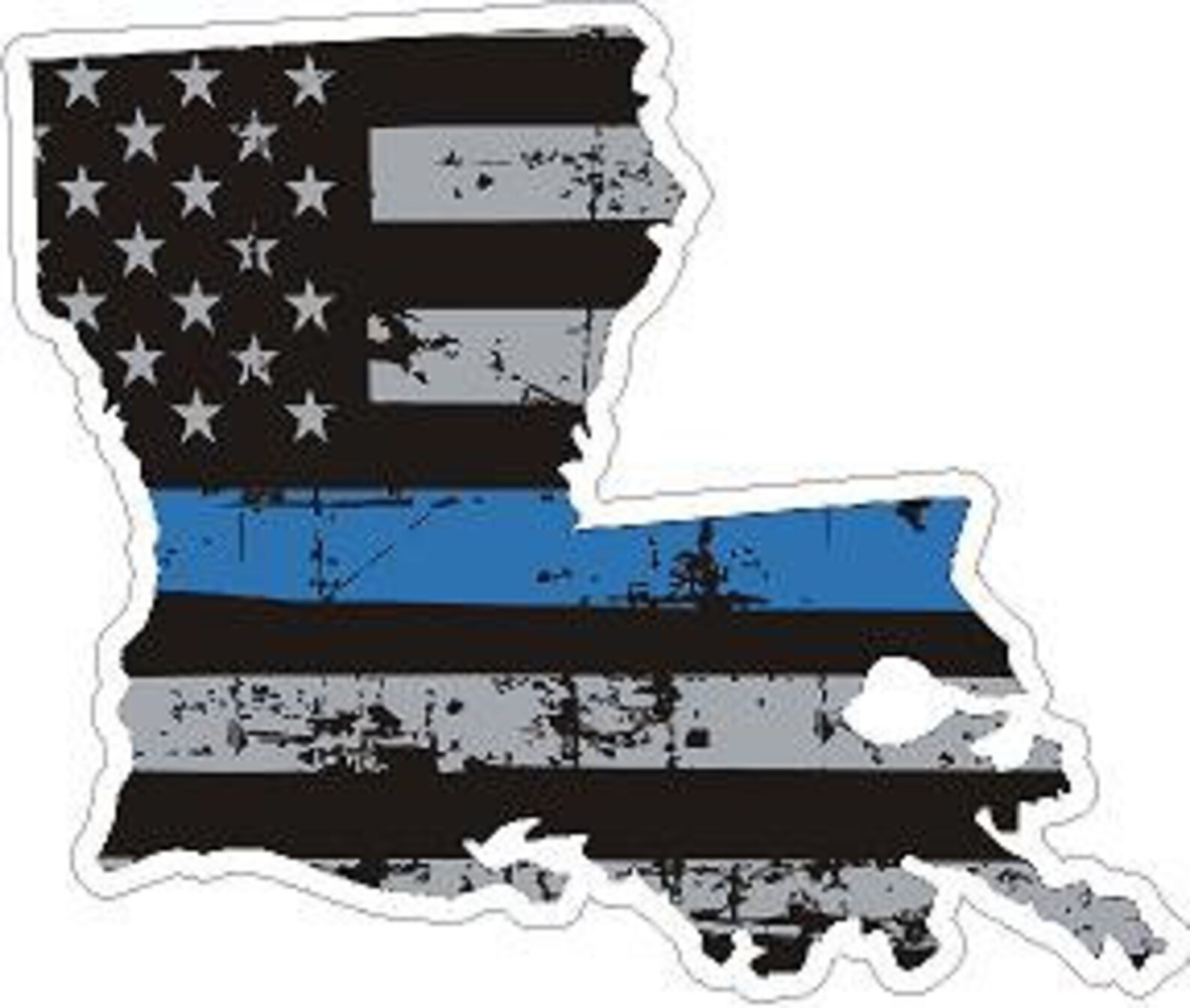 Thin Blue Line State of Lousiana Distressed Flag Reflective or Matte ...