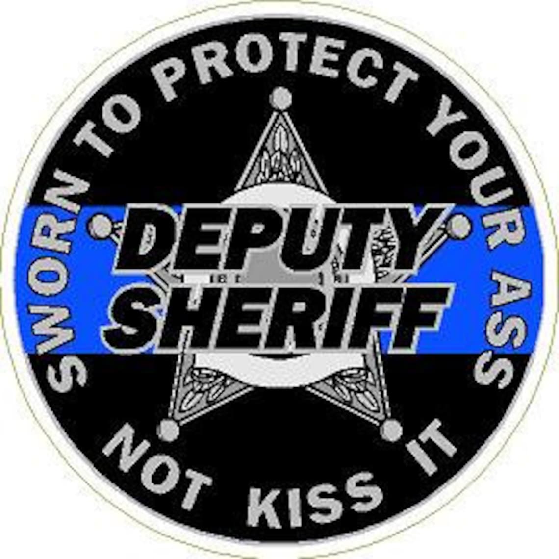 Thin Blue Line Deputy Sheriff 5 Pt Badge Sworn to Protect Your - Etsy