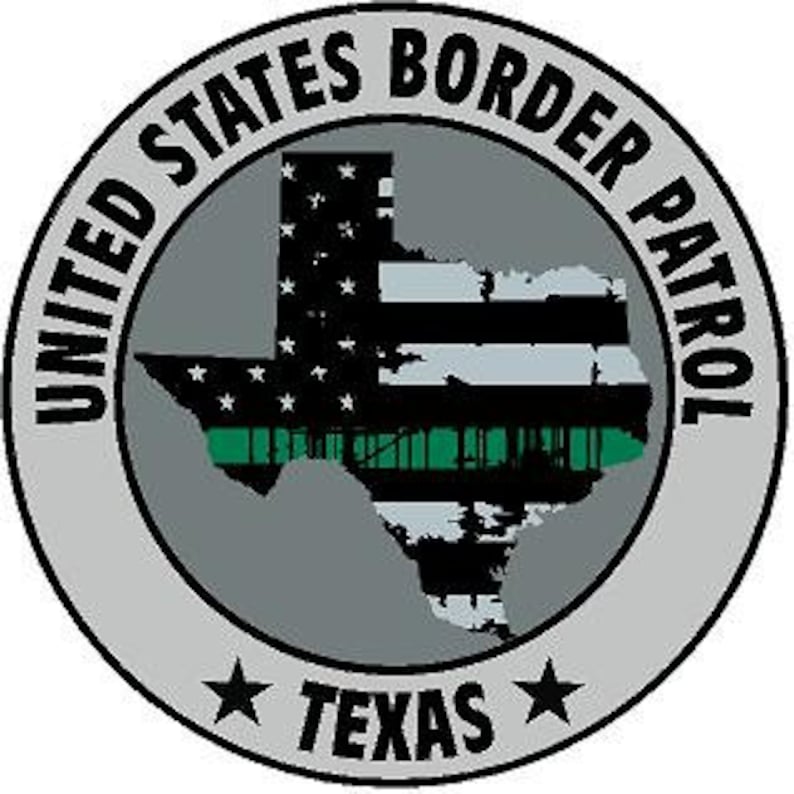 Texas US Border Patrol Thin Green Line American Flag Reflective or ...