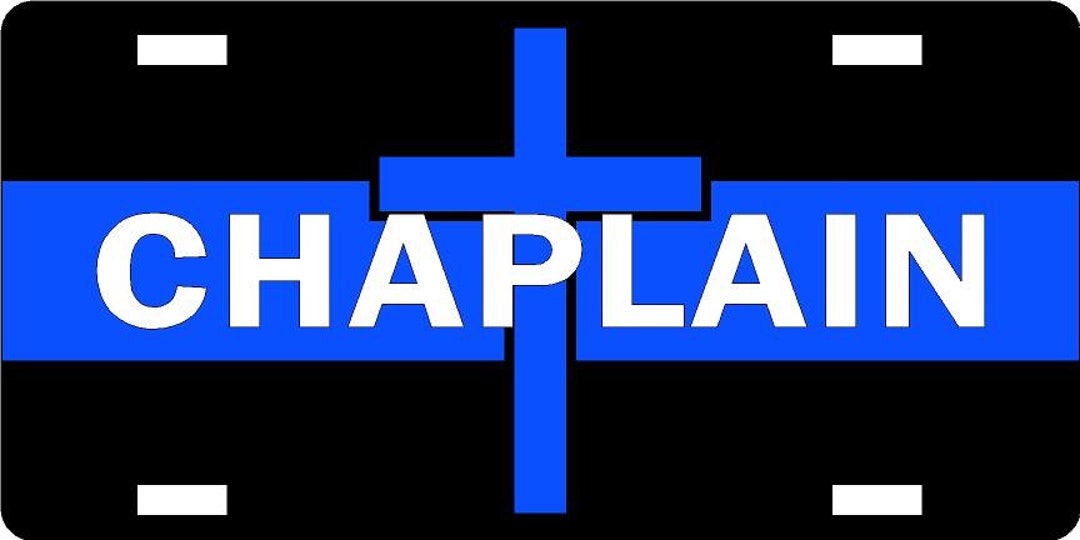 Blue Line or Red Line Chaplain With Cross Novelty Car Tag License Plate ...