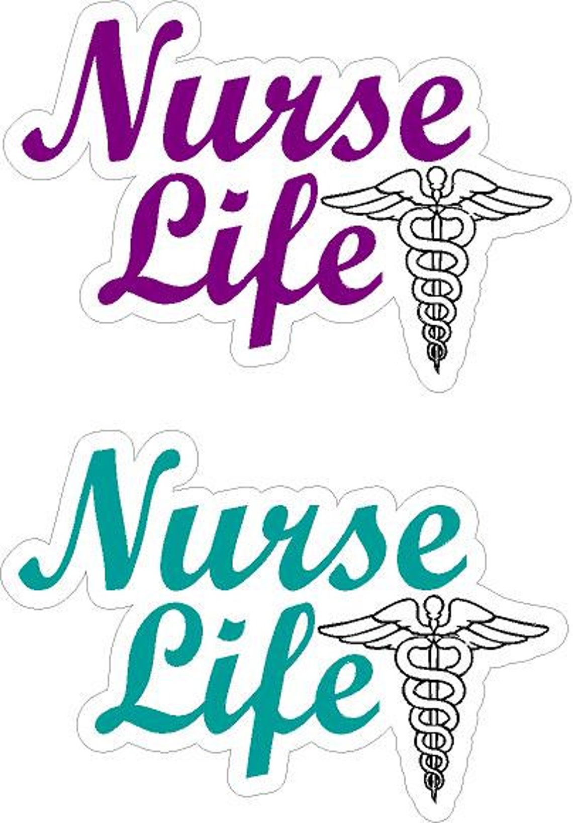 Nurse Life With Healer. One Purple OR Teal Decal. Reflective or Matte ...