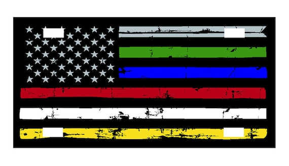Thin Line Distressed US Flag Police Fire EMS 911 Dispatch Dept | Etsy