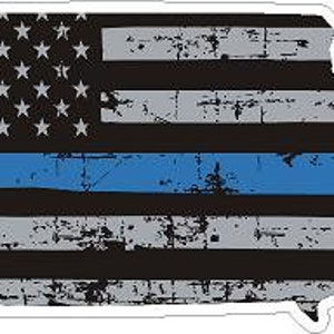 Iowa State Thin Blue Line Distressed Flag Reflective or Matte Vinyl ...
