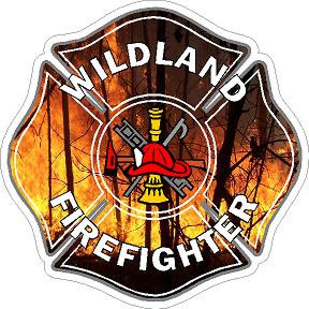 Wildland Fire Fighter, Maltese Cross, Fire Rescue. Reflective or Matte ...