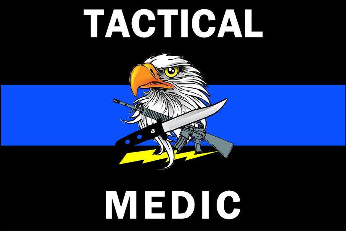 Tactical Medic Swat Eagle Thin Blue Line Flag Reflective Vinyl Decal ...