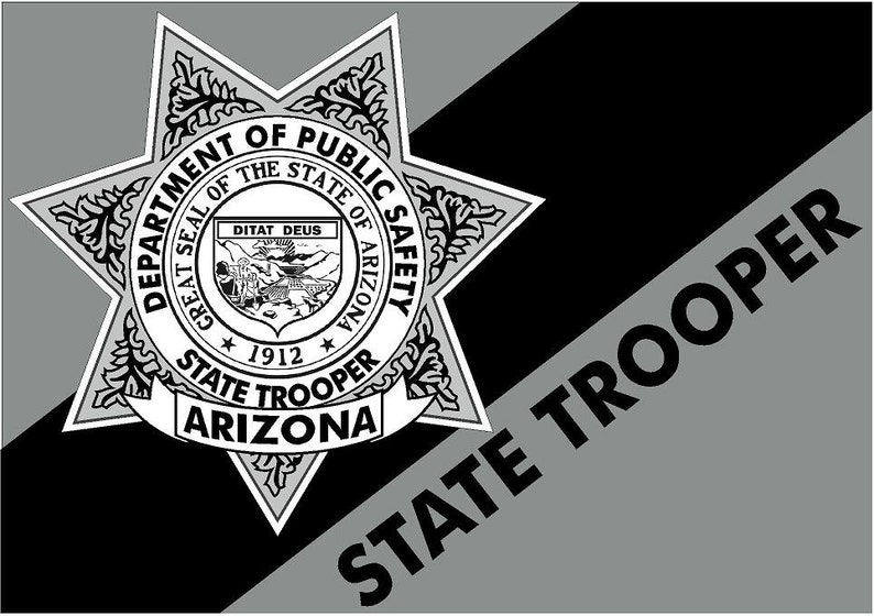 Arizona State Trooper Police Reflective or Matte Vinyl Decal Sticker or ...