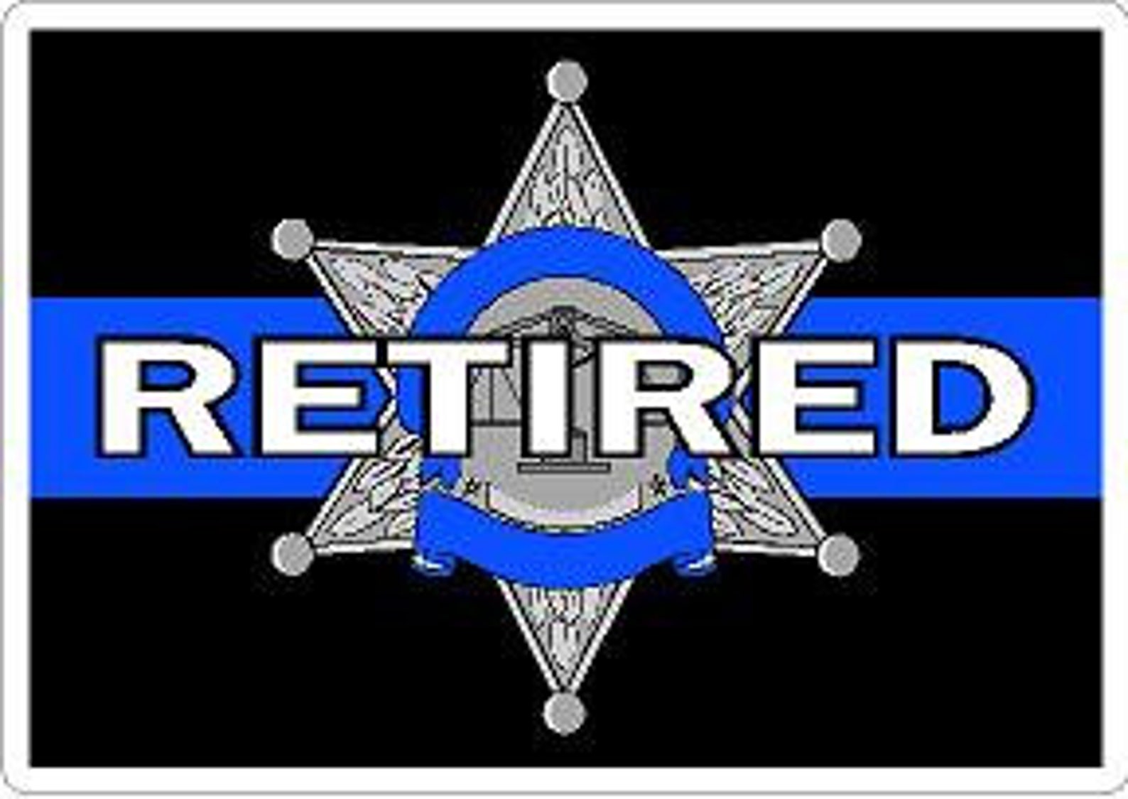 Blue Line Retired Deputy Sheriff 6 Pt Badge Reflective or - Etsy