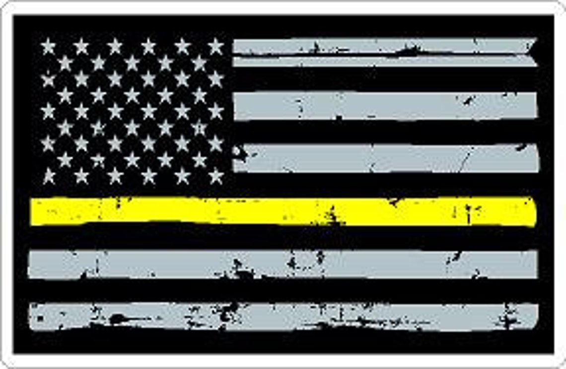 Thin Yellow Line Dispatcher Distressed US Flag Police Fire | Etsy