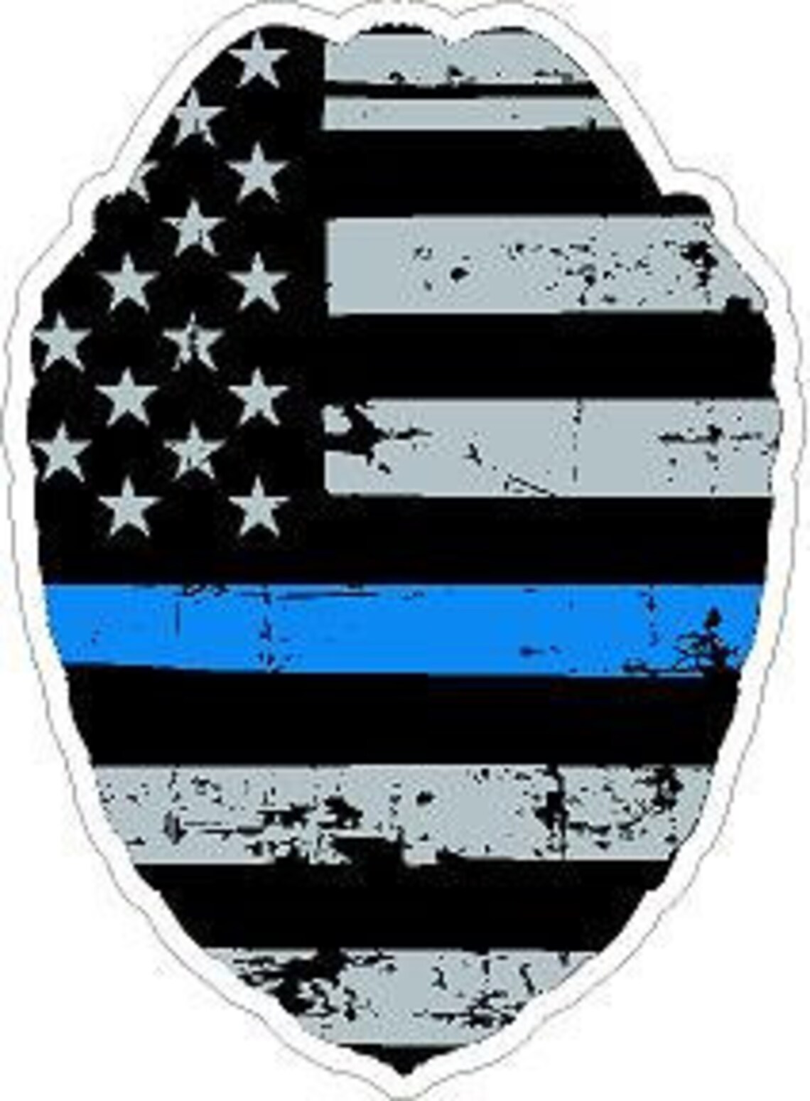 Thin Blue Line Badge Distressed Flag Reflective or Matte Vinyl - Etsy 日本