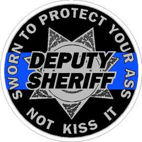 Thin Blue Line Deputy Sheriff 7 pt Badge Sworn to Protect Your | Etsy