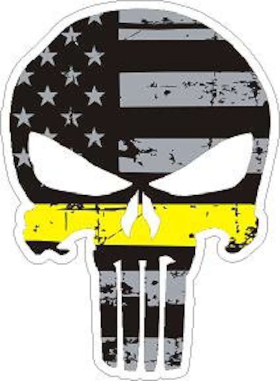 Thin Yellow Line Dispatcher Distressed US Flag Punisher Reflective ...