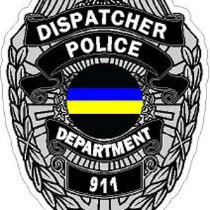 Police Dispatch Badge Blue and Yellow Line Reflective Decal Sticker ...