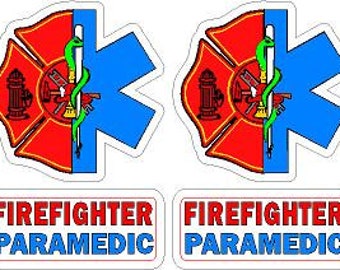 EMT Firefighter Helmet Pair 2 Reflective Decal Sticker Star | Etsy
