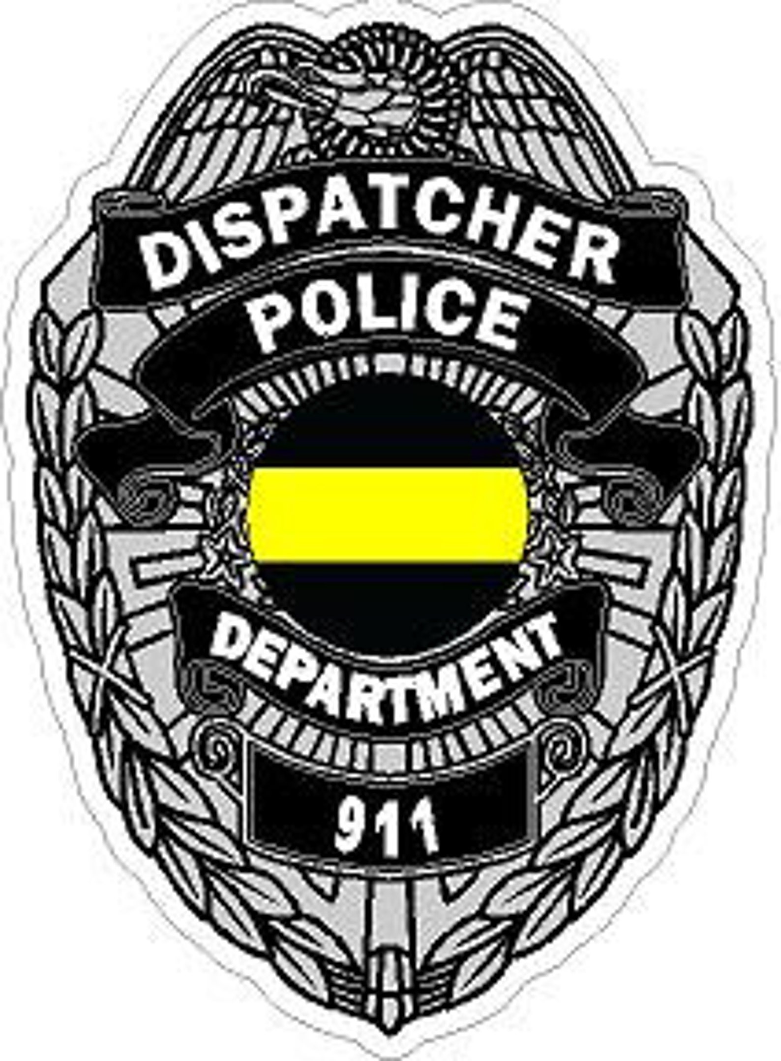 Police Dispatch Shield Yellow Line Reflective Decal Sticker Police ...