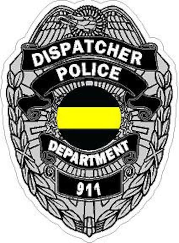 Police Dispatch Shield Yellow Line Reflective Decal Sticker - Etsy