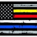 Thin Blue Red White Yellow Line Distressed Flag Reflective Decal ...