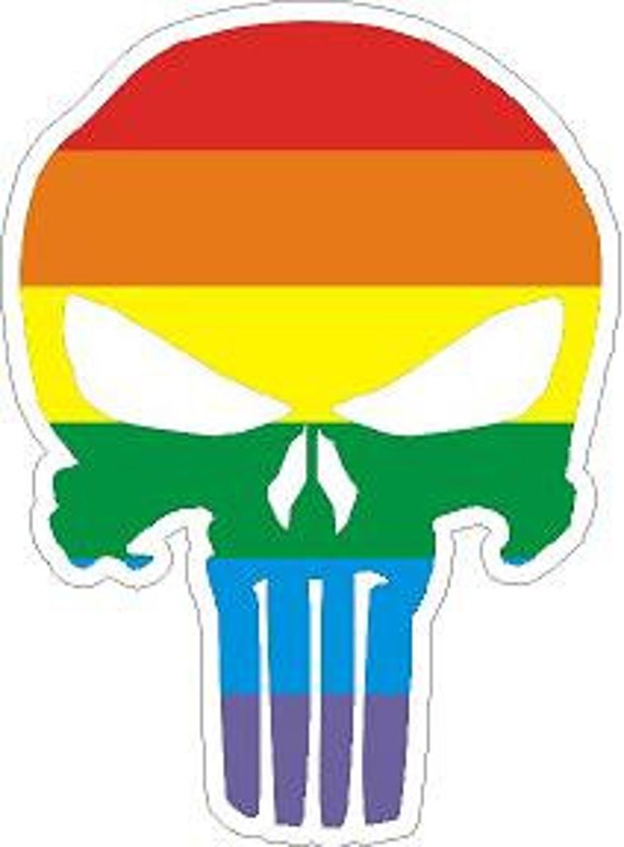 Rainbow Skull Reflective Or Matte Vinyl Decal Sticker Lgbt Etsy