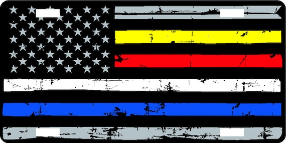 Thin Line Distressed US Flag Police Fire EMS 911 Dispatch | Etsy