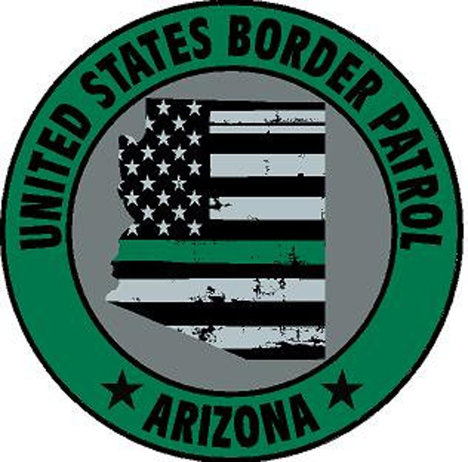 Arizona US Border Patrol Thin Green Line American Flag Green Reflective ...
