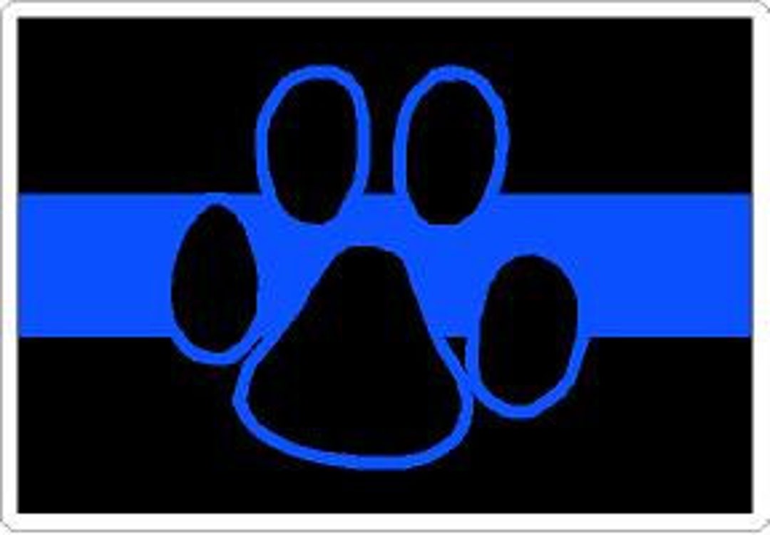 Blue Line K-9 Paw Print Reflective or Matte Vinyl Decal Sticker or ...