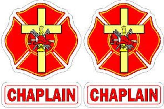 Firefighter Chaplain Helmet Pair 2 Reflective Decal Sticker - Etsy