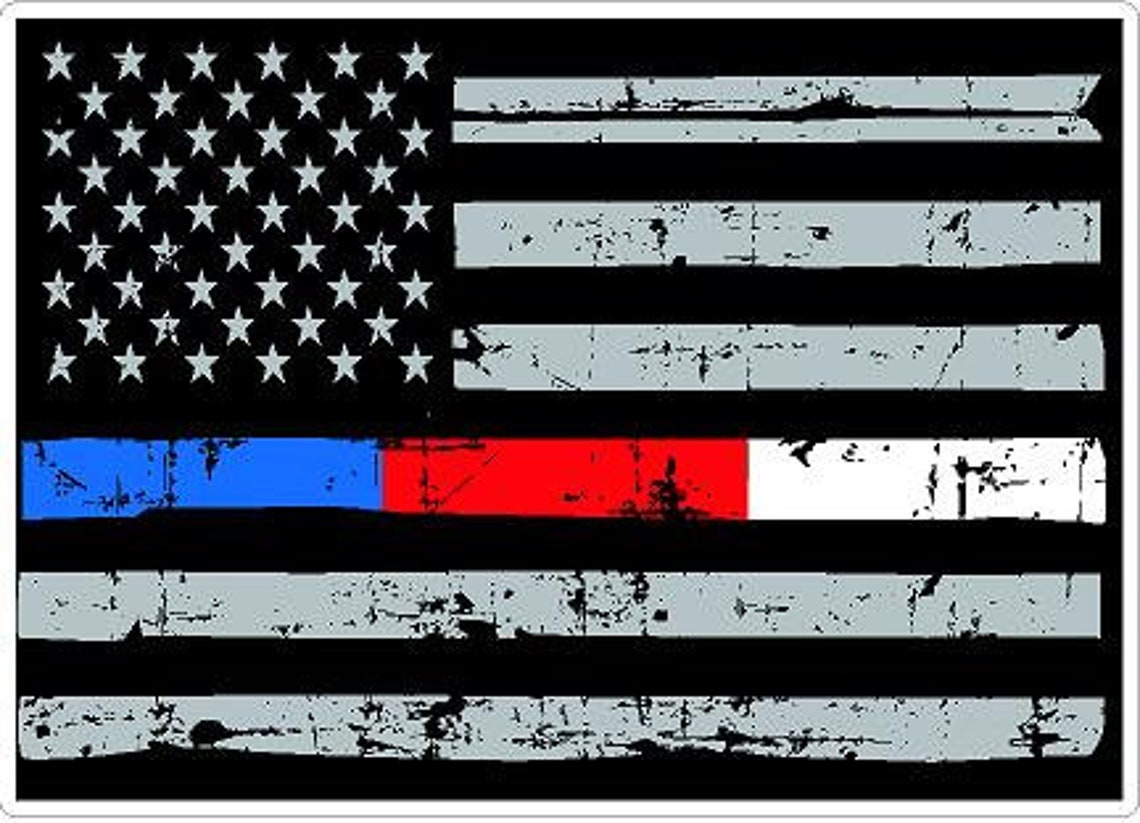 Thin Blue Red White Line Distressed Flag Reflective or Matte - Etsy