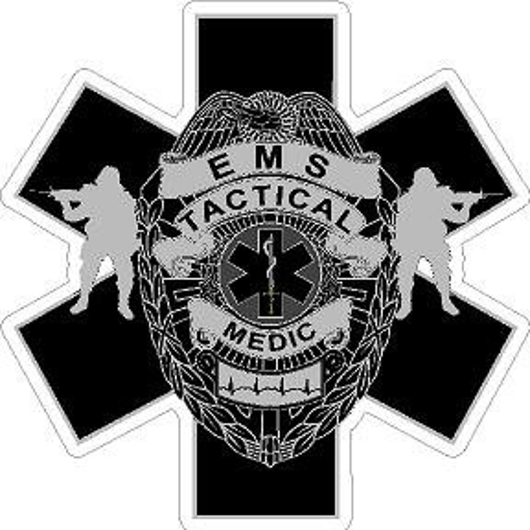 Tactical SWAT Medic Star of Life Reflective Decal Sticker EMS Police ...