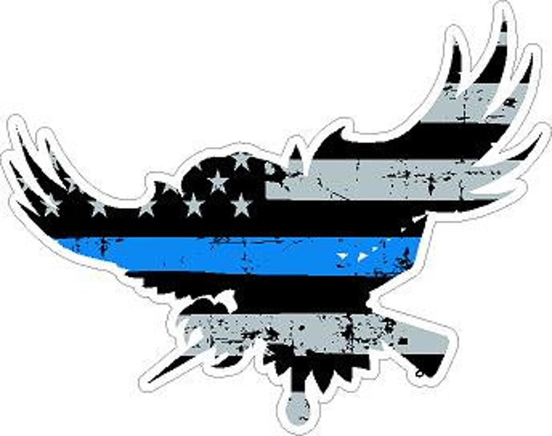 Tactical Medic Eagle, Distressed Blue Line Flag. Reflective or Matte ...