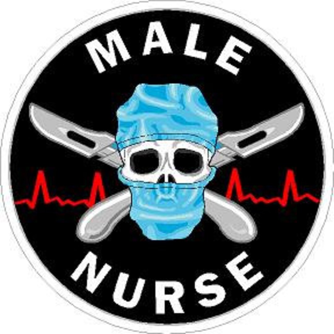 Male Nurse BSN RN Medical Skull. Reflective or Matte Vinyl Decal ...