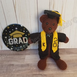 Crochet Graduation Bear, Crochet Bear, Graduation Bear, Crochet Toy ...