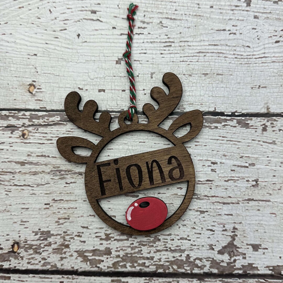 Rudolph Reindeer Kids Name Custom Christmas Ornament 2024 - Etsy