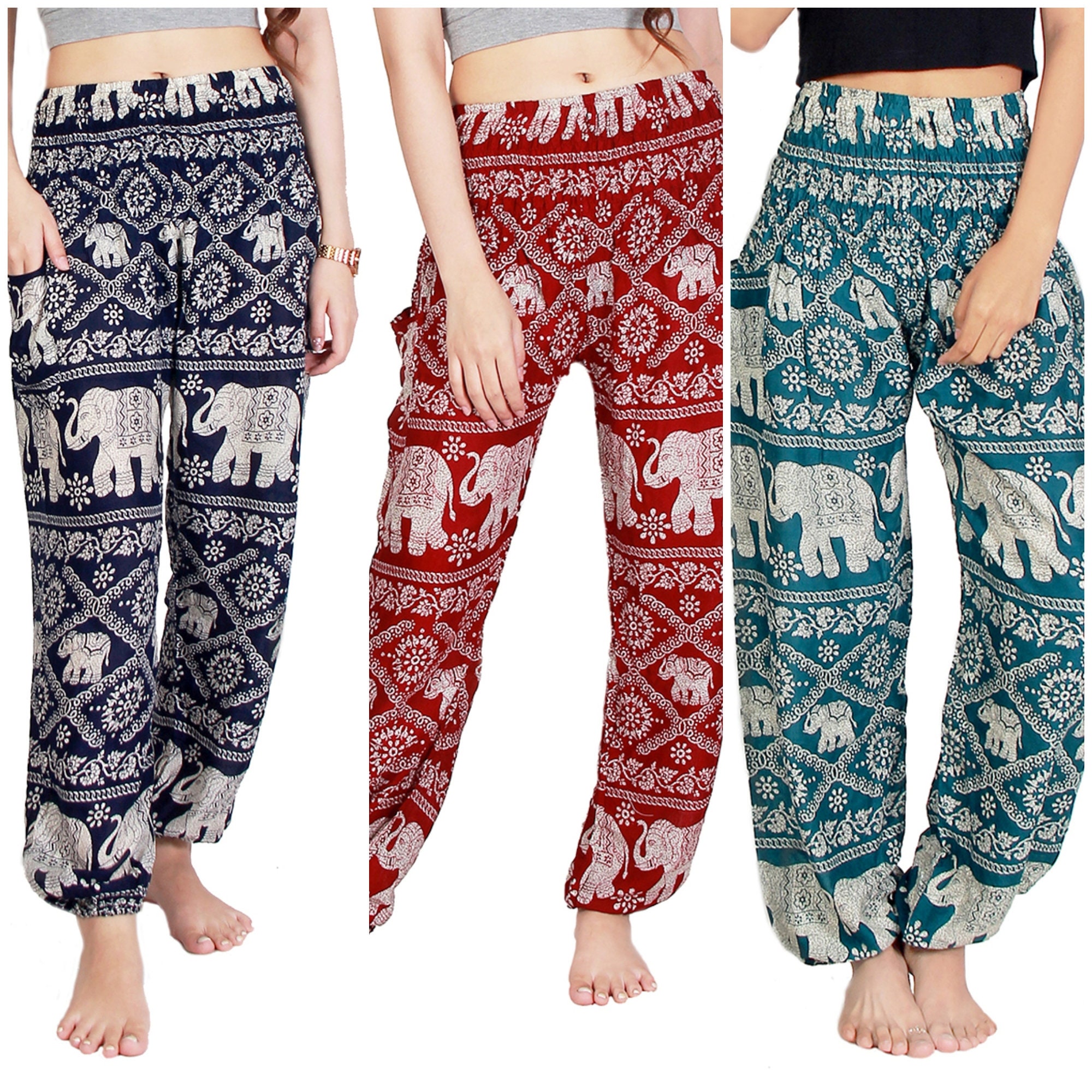 Bohemian Pants Women, Harem Elephant Pants, Paisley, Flowers Pants, Boho, Bohemian Pants Women ...